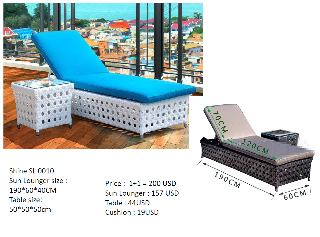 Outdoor Sun Lounge for hotel resorts and restaurant projects