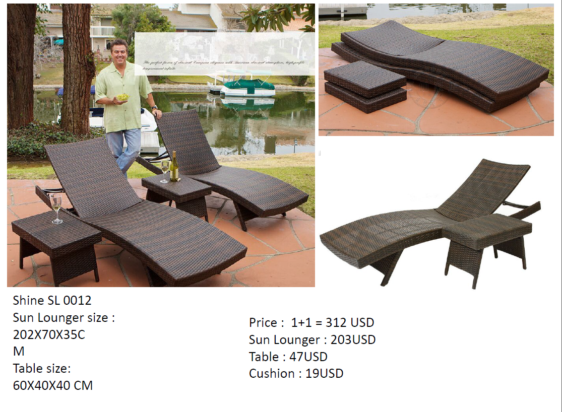 Outdoor Sun Lounge for hotel resorts and restaurant projects